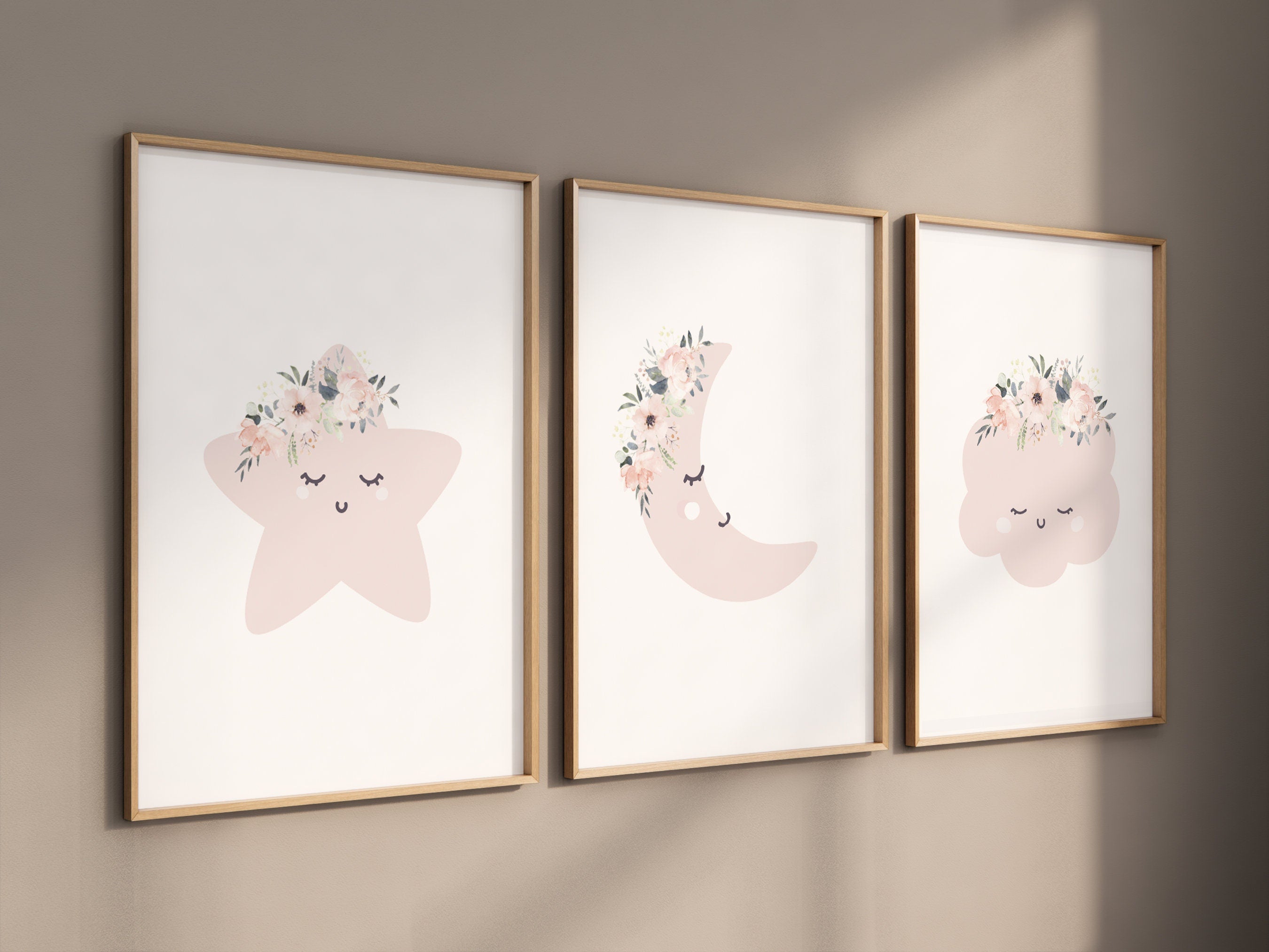 Moon nursery decor, blush pink nursery, flower nursery, nursery decor ...
